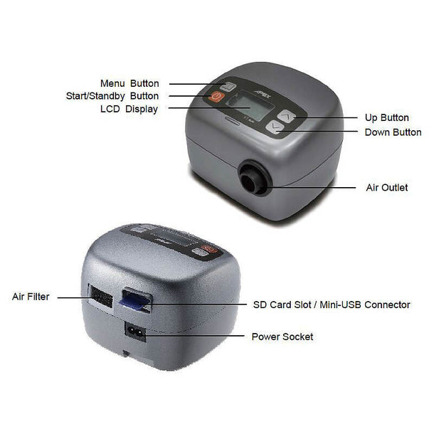 APEX Medical XT Auto CPAP Machine with Humidifier | RespShop